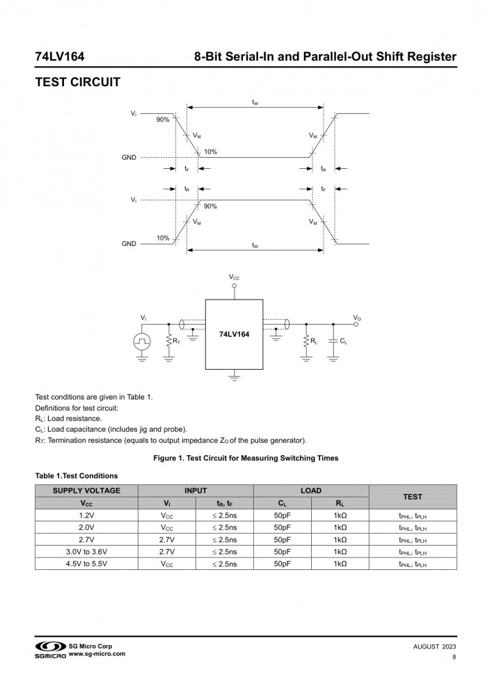 74LV164 datasheet page 8