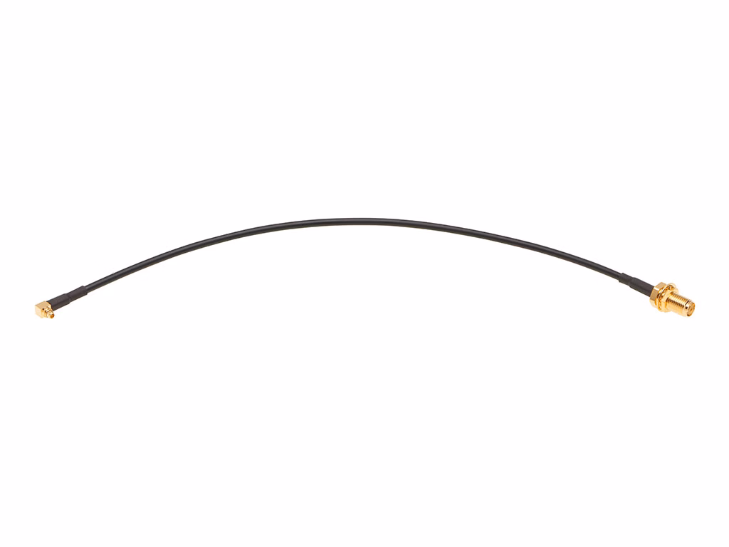 MMCX PoC Right-Angle Plug to MMCX PoC Right-Angle Plug (Reverse 90°) on RG-178 Cable, 200.00mm Length, 50 Ohms