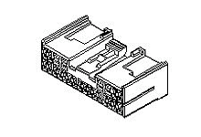 Impact 3 Pair, Right-Angle Power Receptacle, 2 Modules with Right Hold-Down, Press-Fit, LCP, Glass Filled UL94-V0, Black, Tray Packaging, Lead-Free