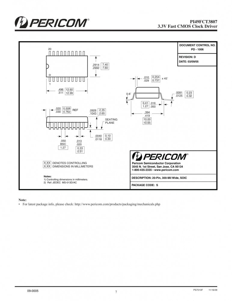 PI49FCT38072CQE datasheet page 7