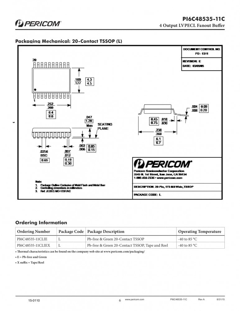 PI6C48535-11CLIEX datasheet page 6