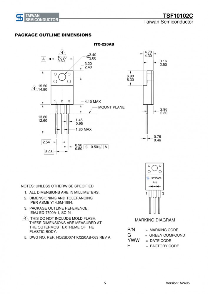 TSF10102C technical document page 5