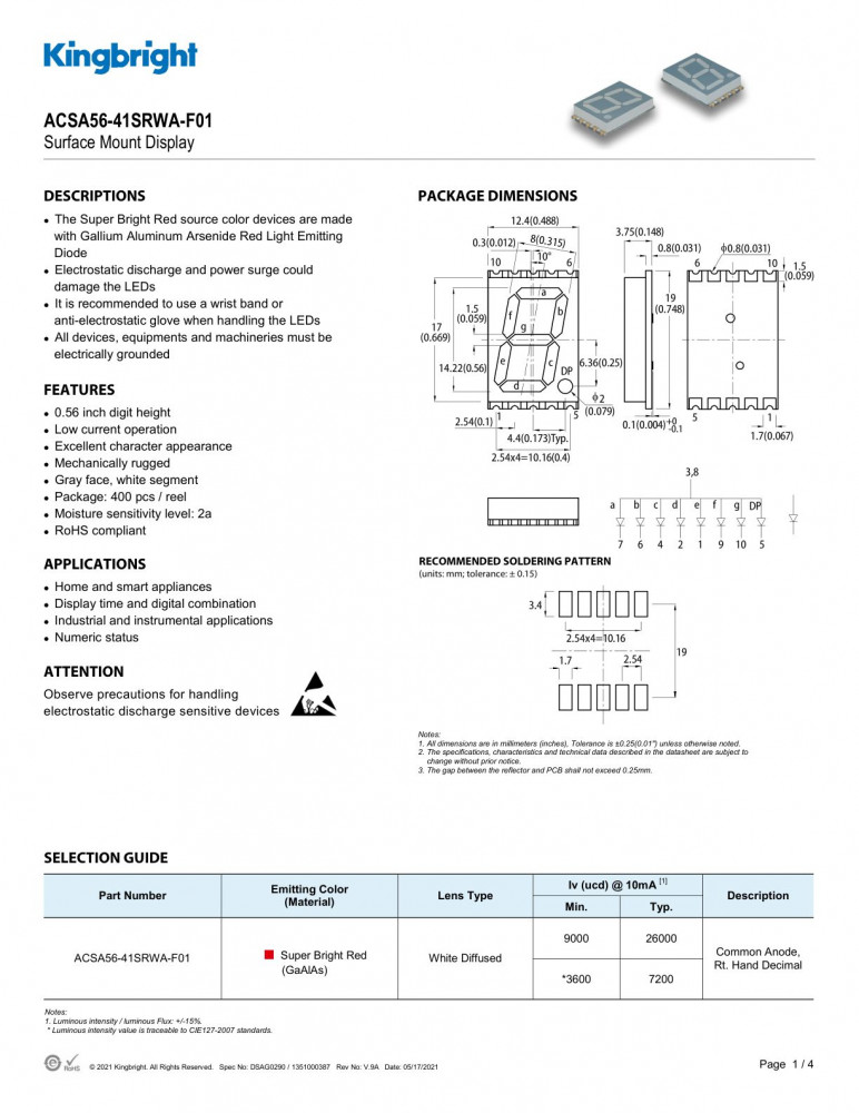 ACSA56-41SRWA-F01 datasheet page 1
