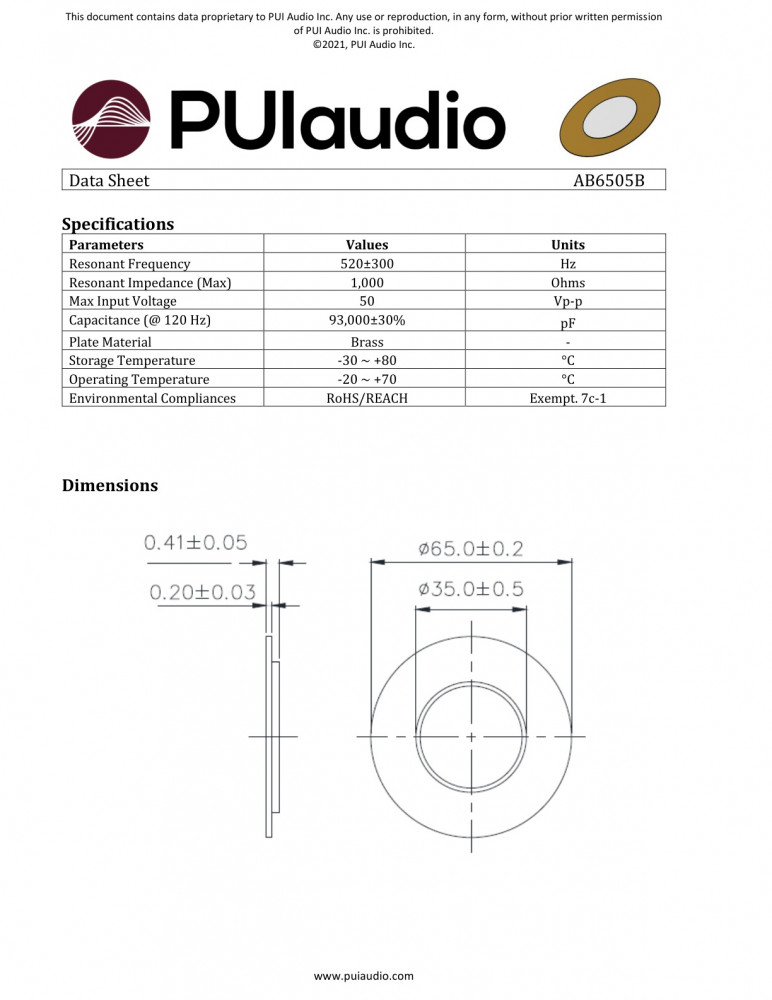 AB6505B datasheet page 1