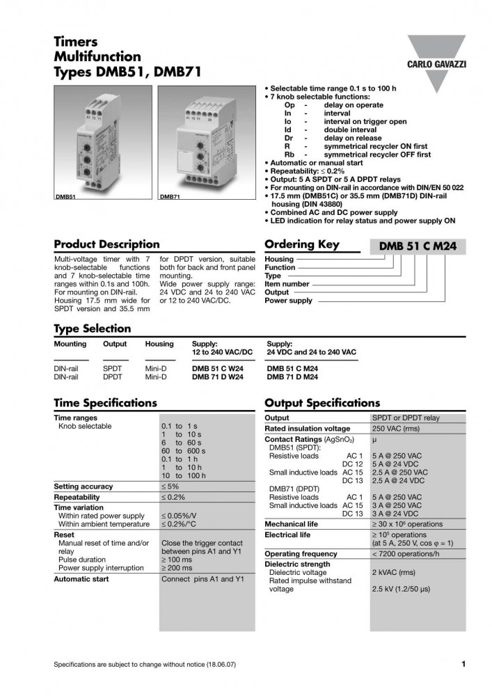 DMB51CM24 technical document, page 1