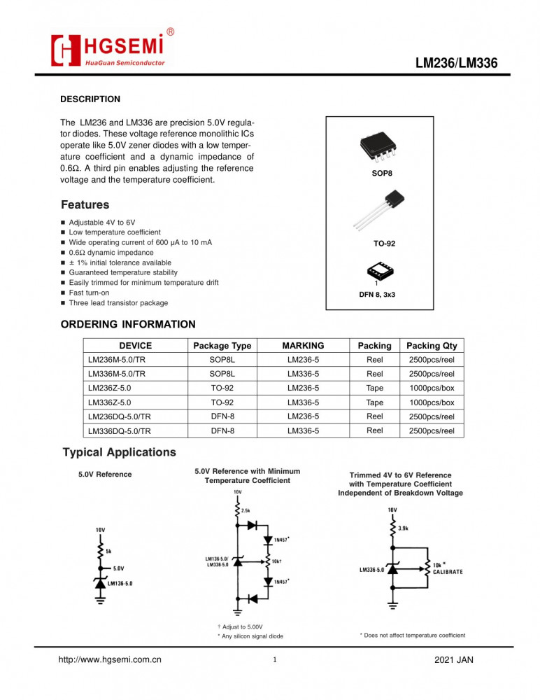 LM336M-5.0/TR datasheet page 1