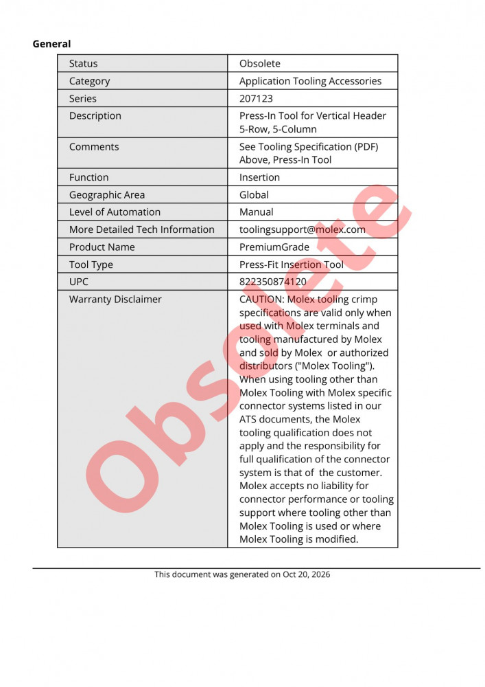 MOLEX 622018613 tooling document preview, page 2