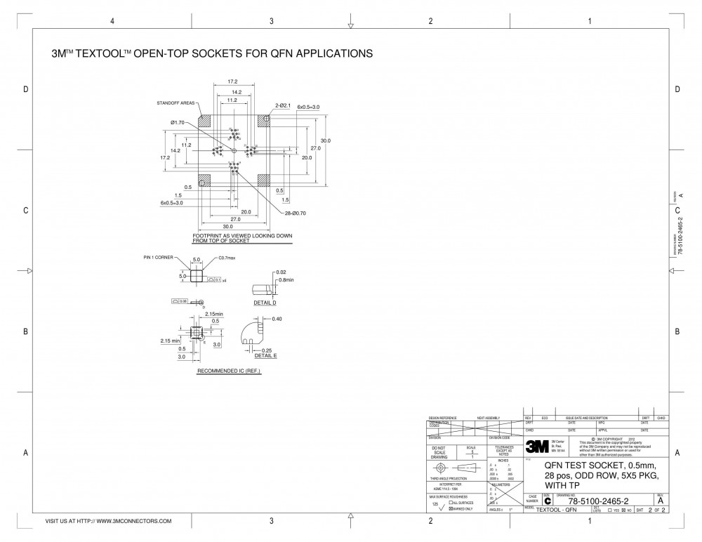 3M 228-5204-01 QFN socket drawing page 2