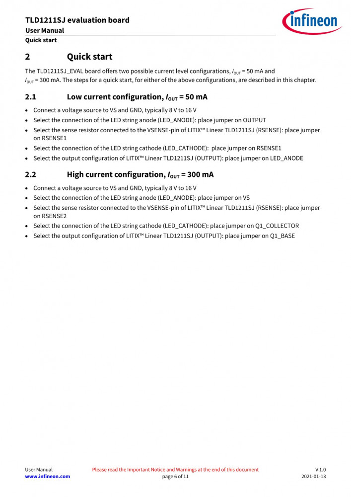 TLD1211SJ evaluation board manual page 6