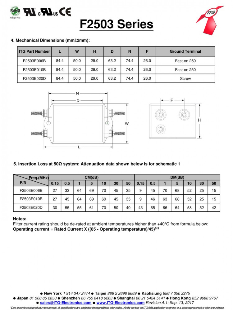 ITG Electronics F2503 datasheet page 2