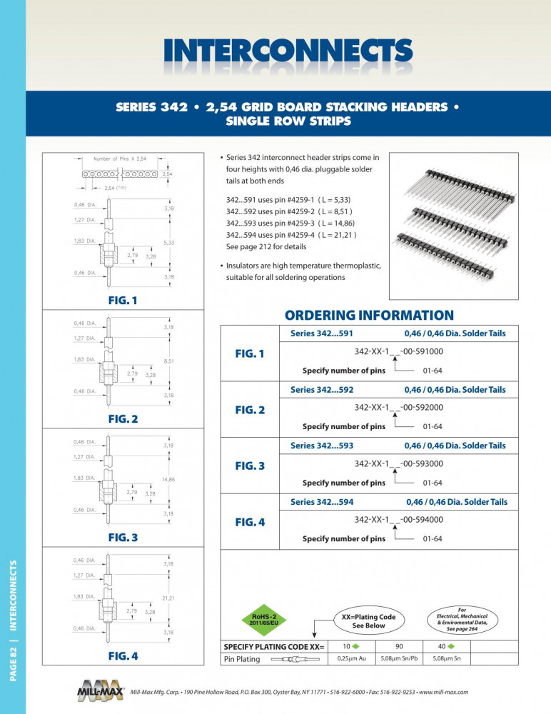 Mill-Max Series 342 technical document preview
