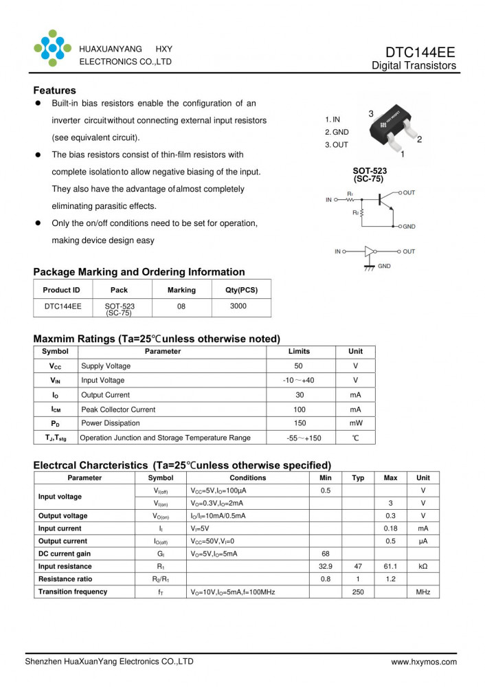 DTC144EE datasheet page 1
