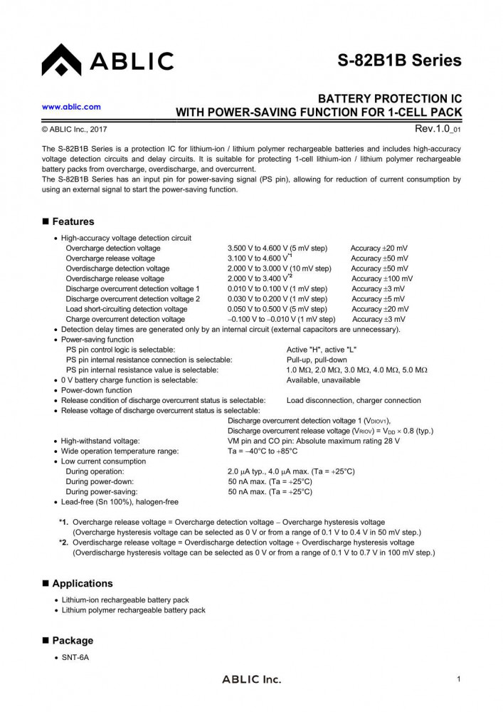 S-82B1B datasheet page 1