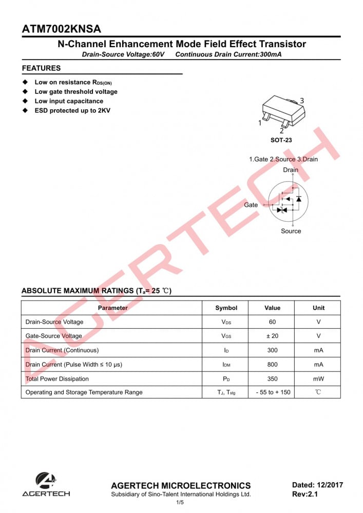 ATM7002KNSA datasheet page 1