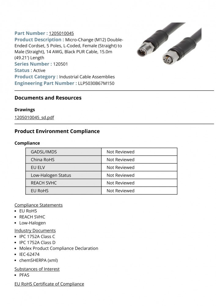 MOLEX drawing page 1