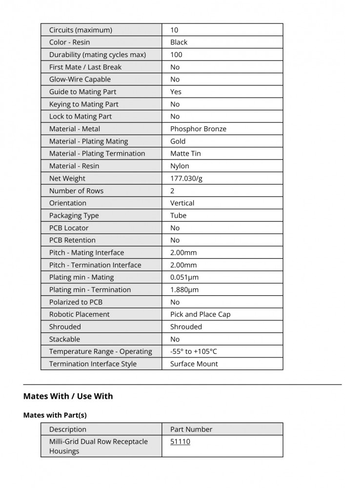 Technical document page 3 for MOLEX 878321045