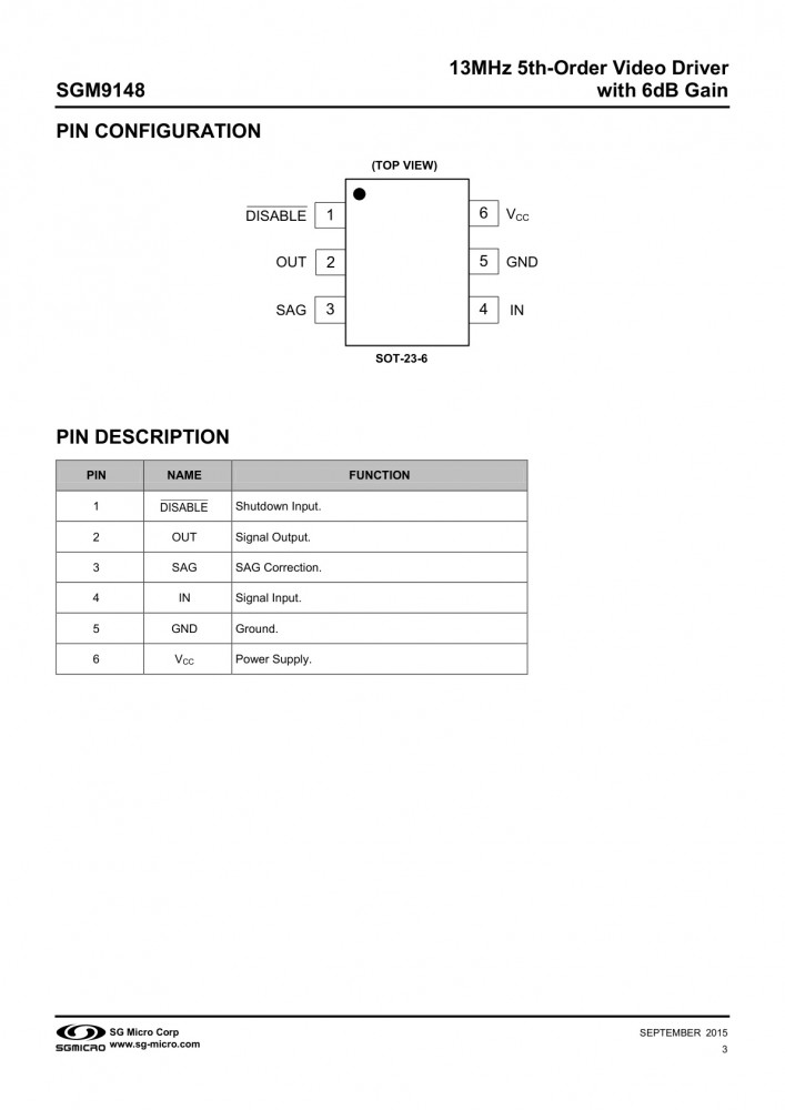 SGM9148 datasheet page 3