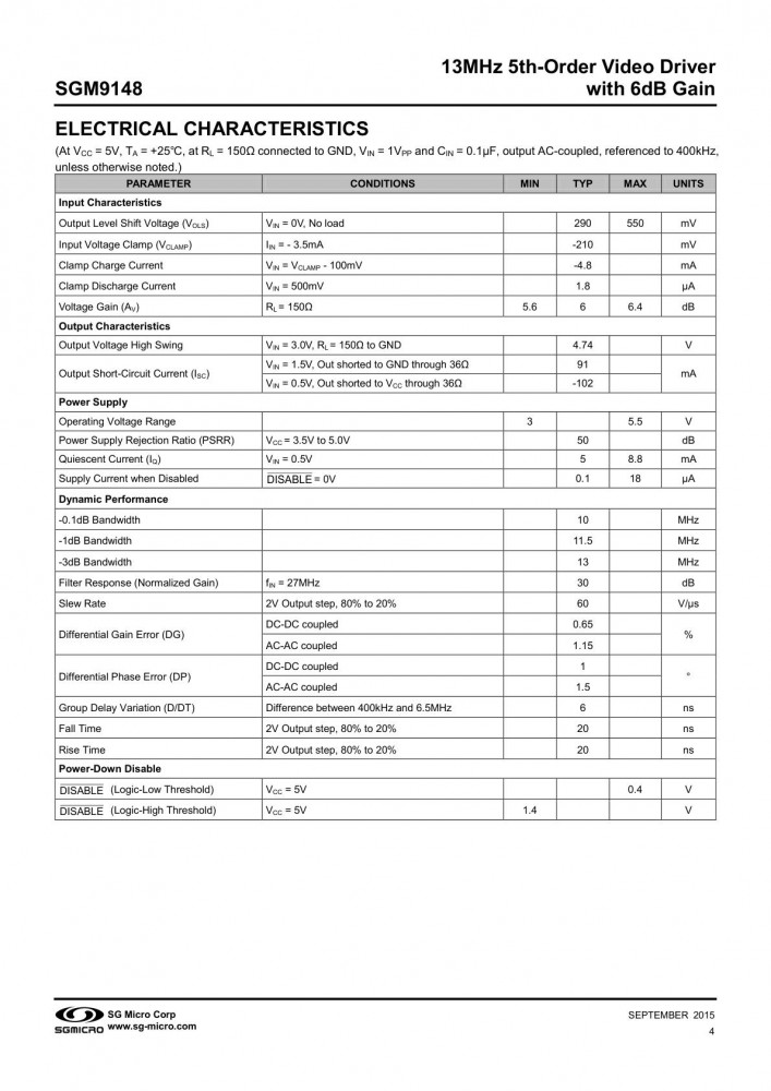 SGM9148 datasheet page 4