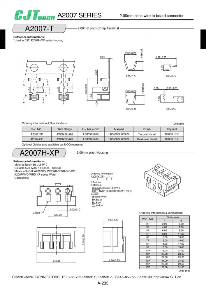 CJT A2007H series datasheet page 2
