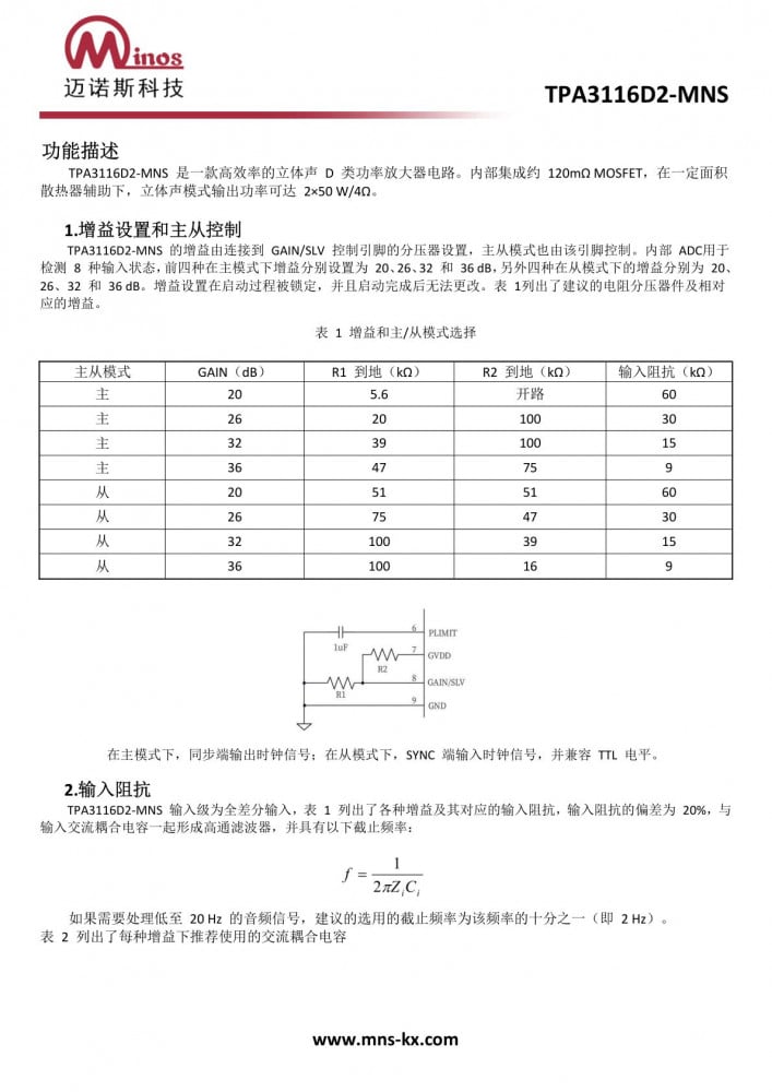 TPA3116D2-MNS datasheet page 6