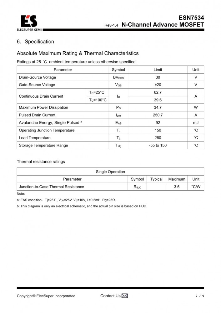ESN7534 technical document page 2