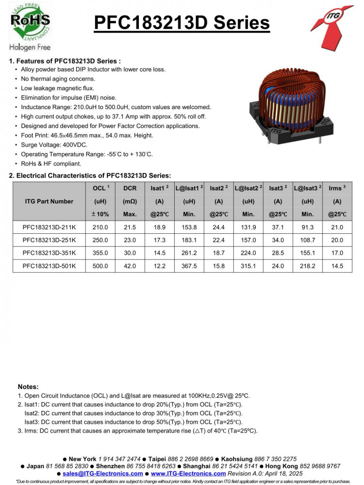 PFC183213D technical document page 1