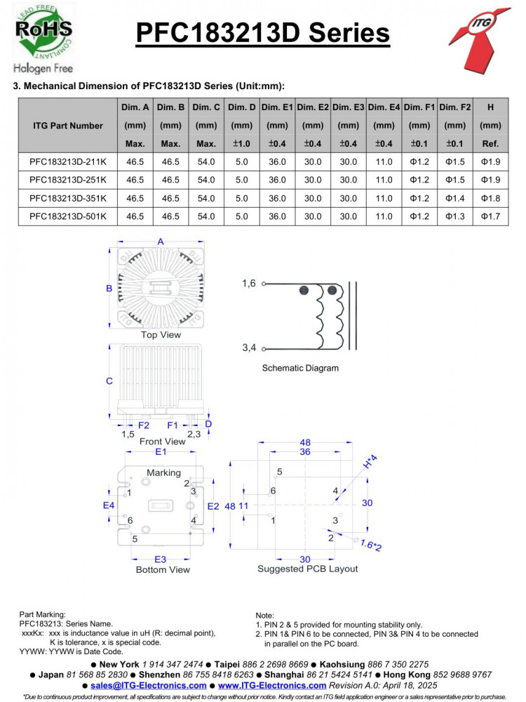 PFC183213D technical document page 2