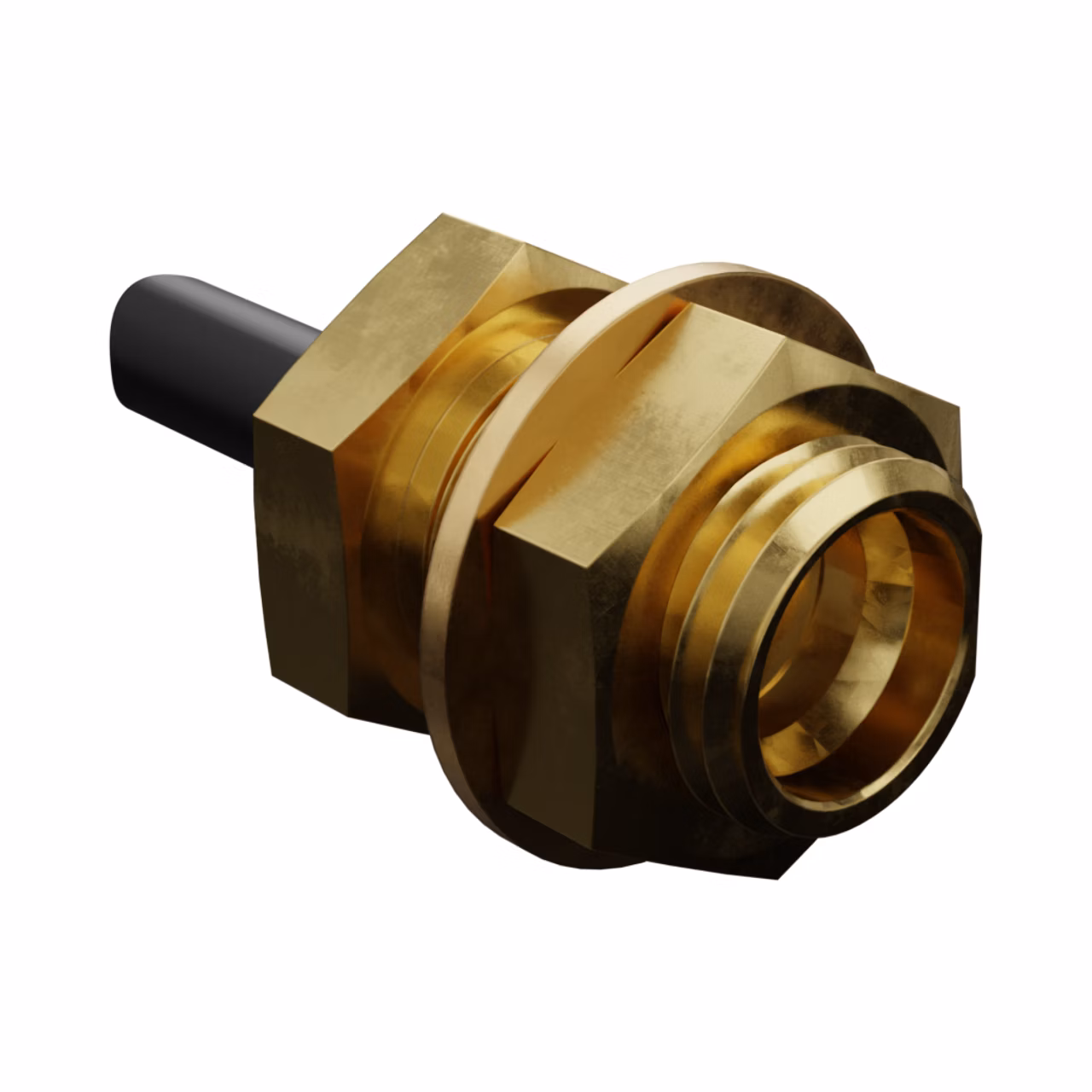 SMP Plug, Straight, Limited Detent, Bulkhead, Solder, RG-405 Cable (.086