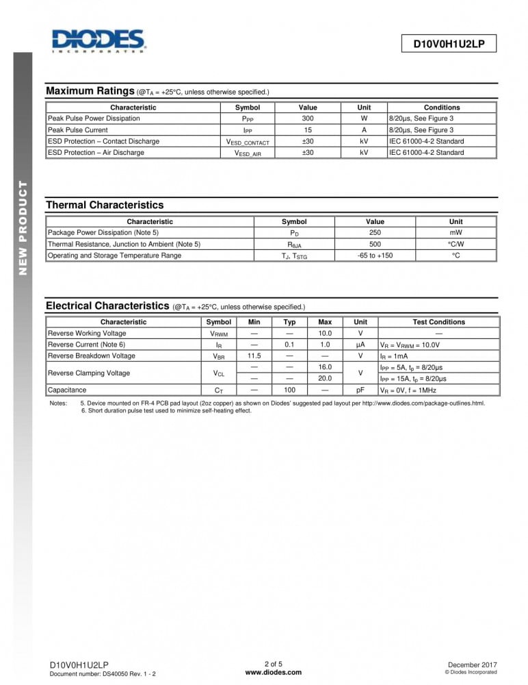 D10V0H1U2LP-7B datasheet page 2