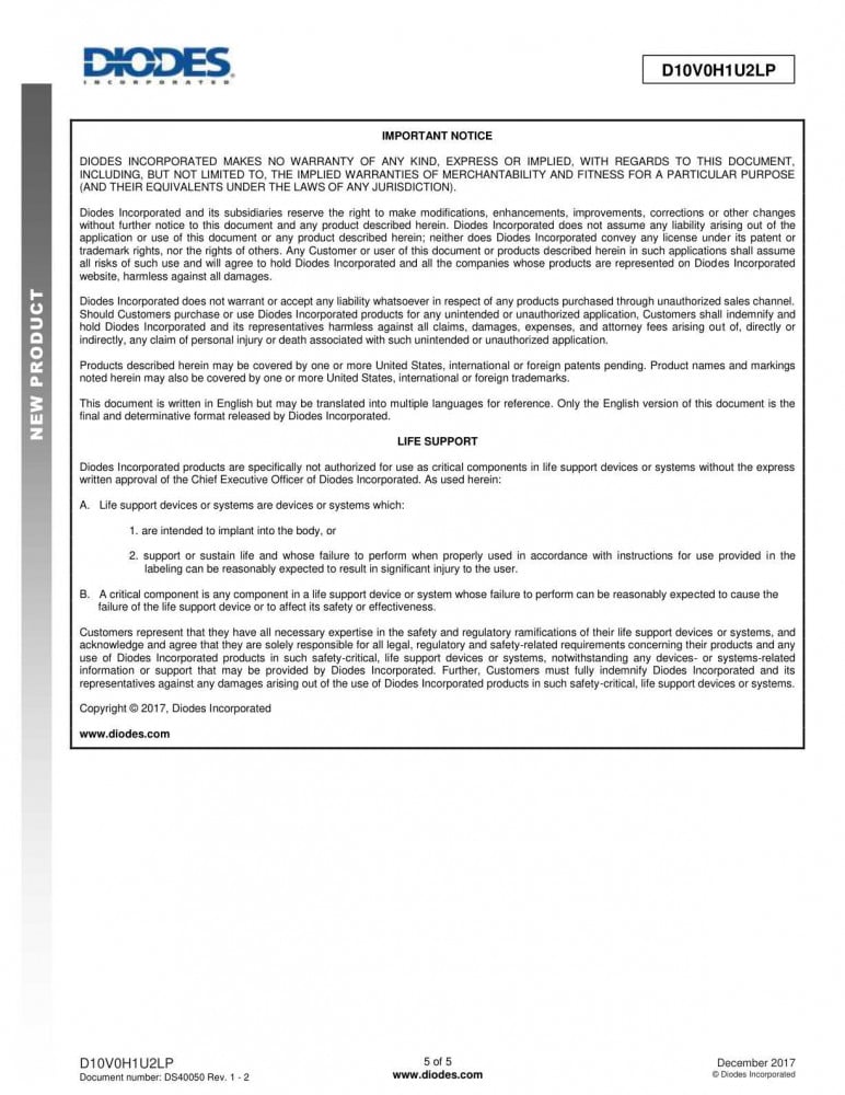 D10V0H1U2LP-7B datasheet page 5
