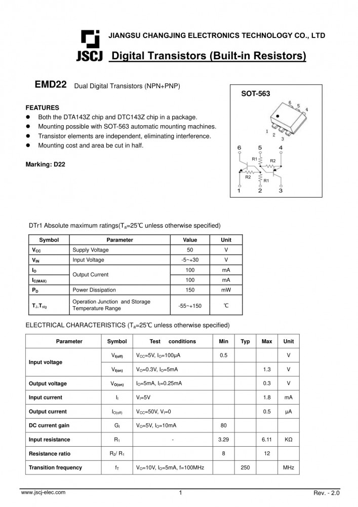 EMD22 datasheet page 1