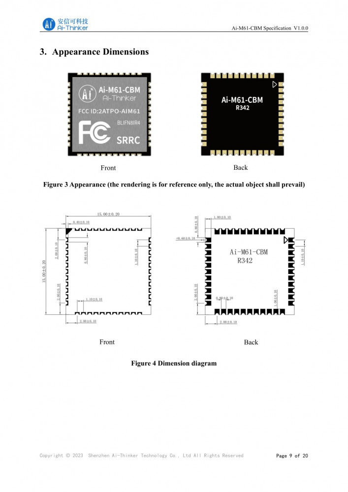 Ai-M61-CBM datasheet page 9