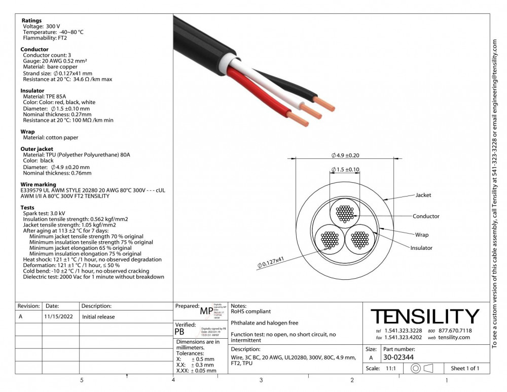 Technical drawing preview for Tensility International 30-02344