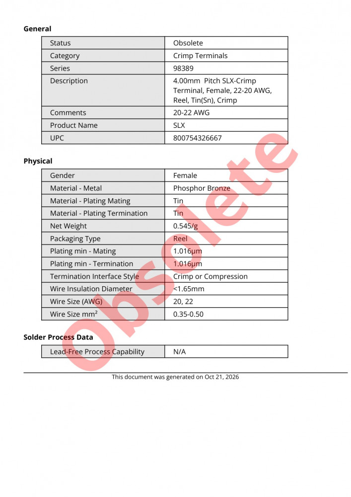 MOLEX 983891103 technical document, page 2