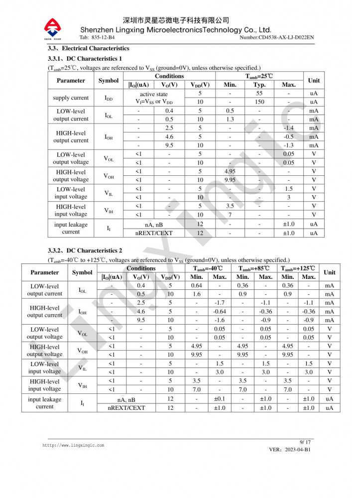 CD4538BM(LX) datasheet page 9