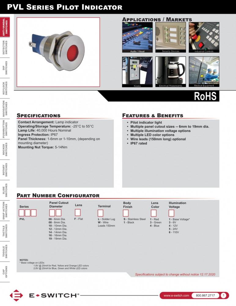 PVL series product document, page 1