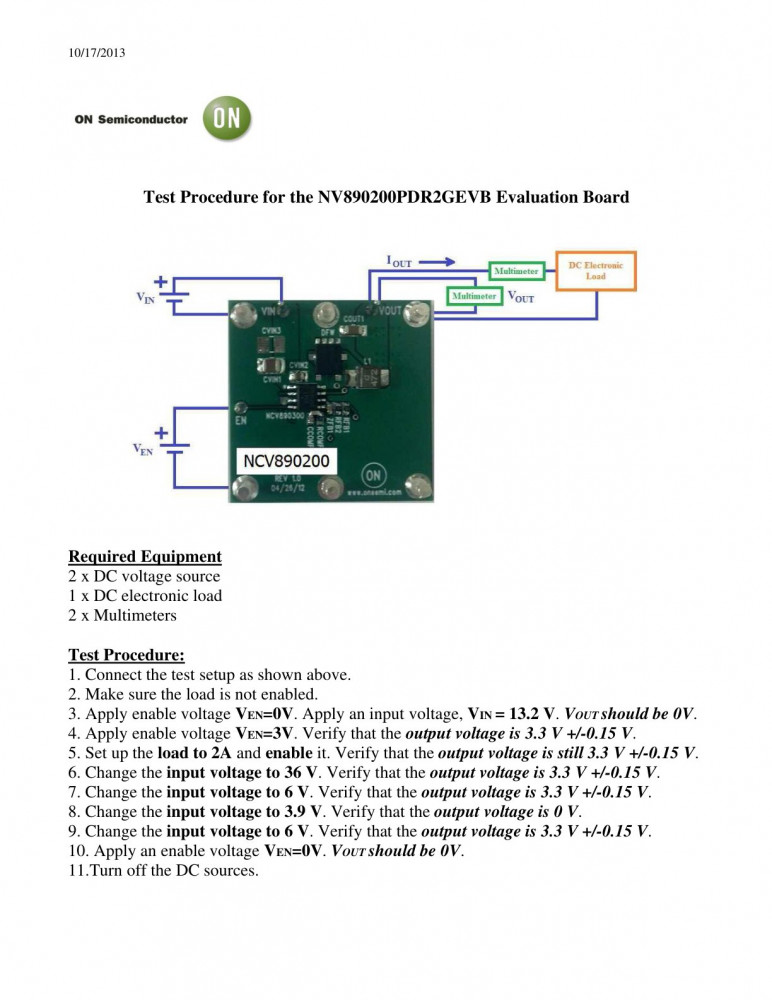 NV890200PDR2GEVB test procedure document page