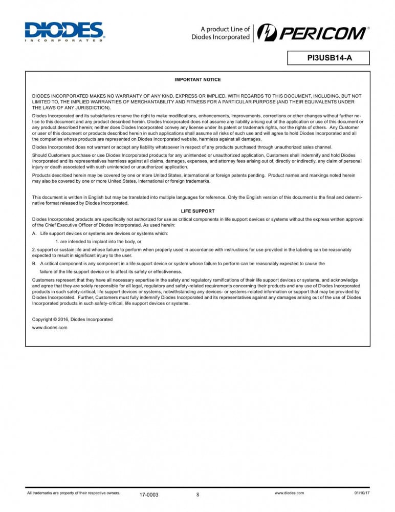PI3USB14-AZHE datasheet page 8