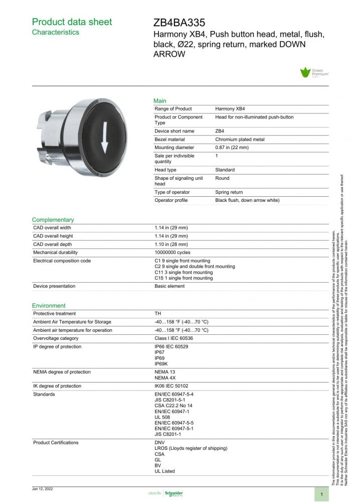 ZB4BA335 technical document page 1
