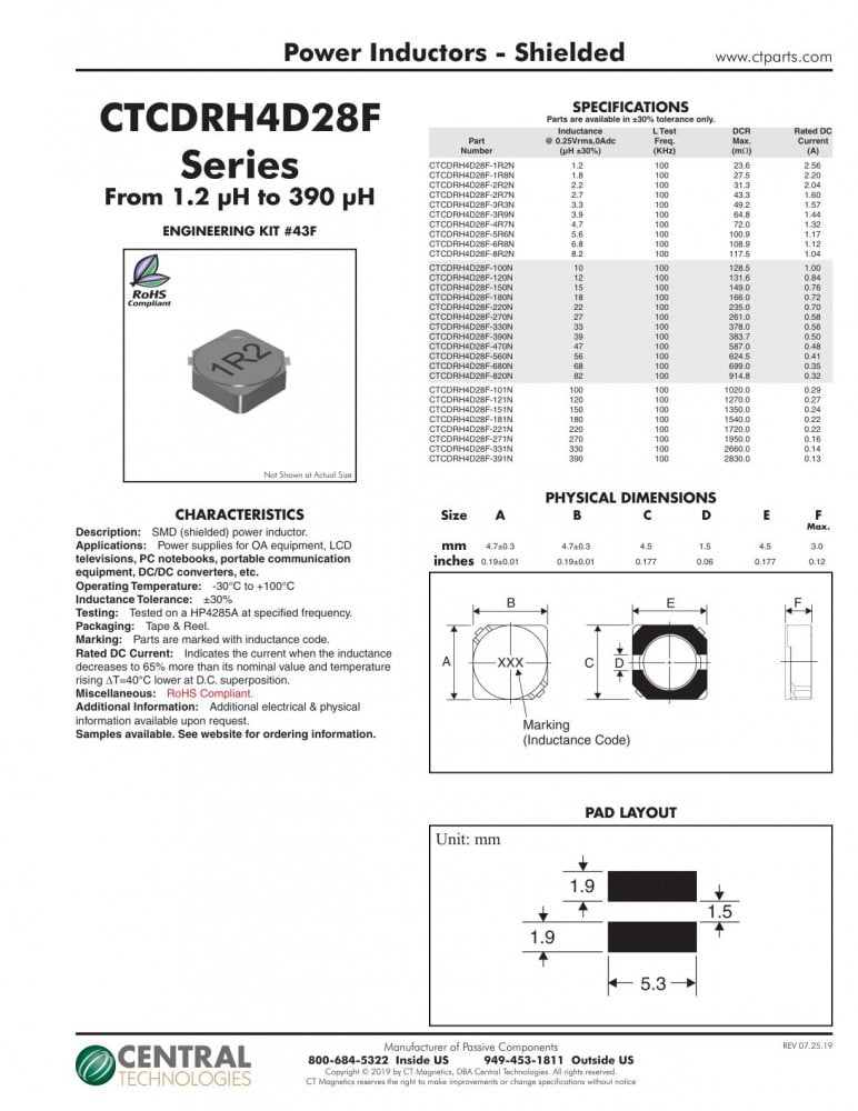 CTCDRH4D28F series technical document preview