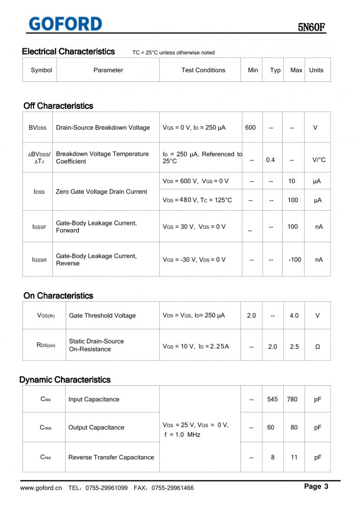 5N60F datasheet page 3