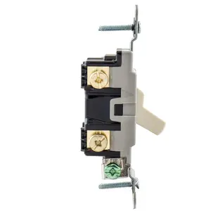 Switches and Lighting Controls, Toggle Switch, Commercial Grade, Double Pole, 20A 120/277V AC, Back and Side Wired, Ivory for sale