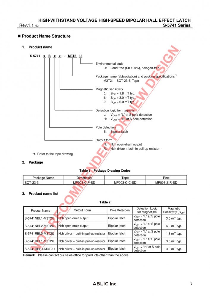 ABLIC S-5741 datasheet page 3