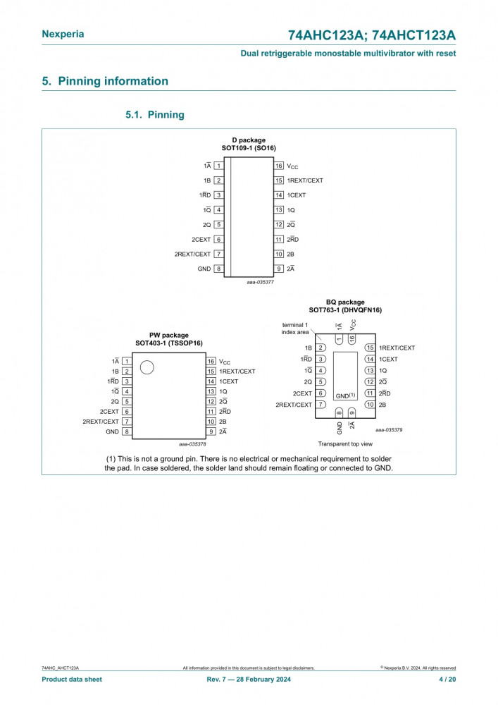 74AHC123AD,118 datasheet page 4