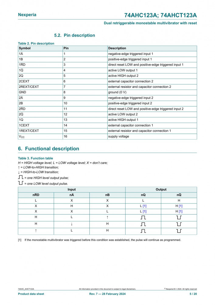 74AHC123AD,118 datasheet page 5