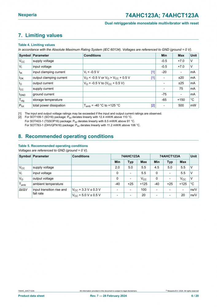 74AHC123AD,118 datasheet page 6