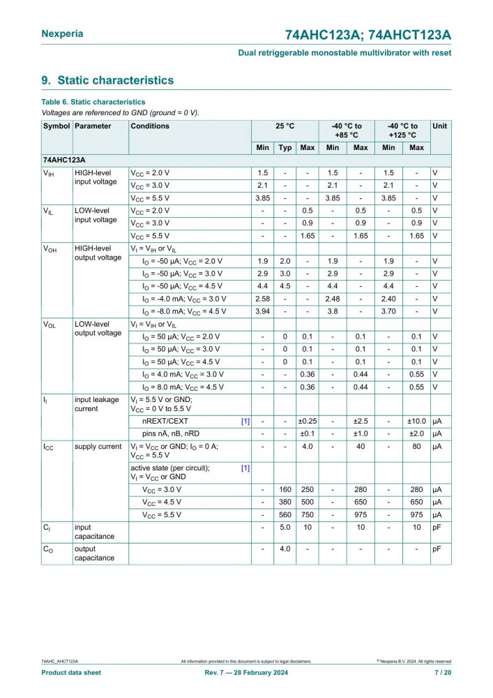 74AHC123AD,118 datasheet page 7