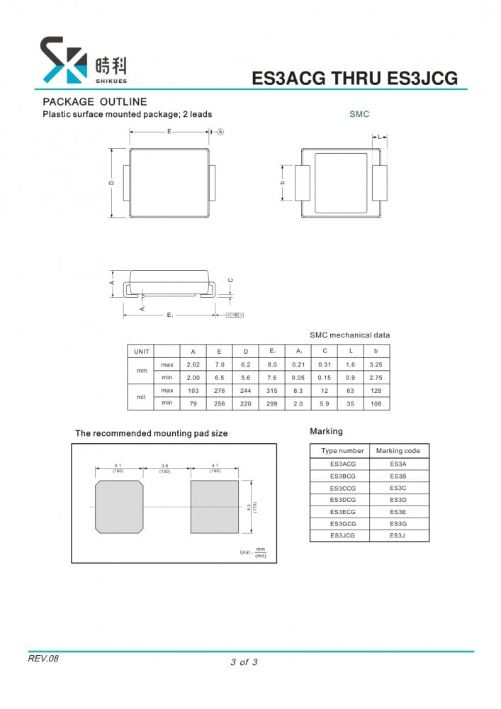 ES3ACG datasheet page 3