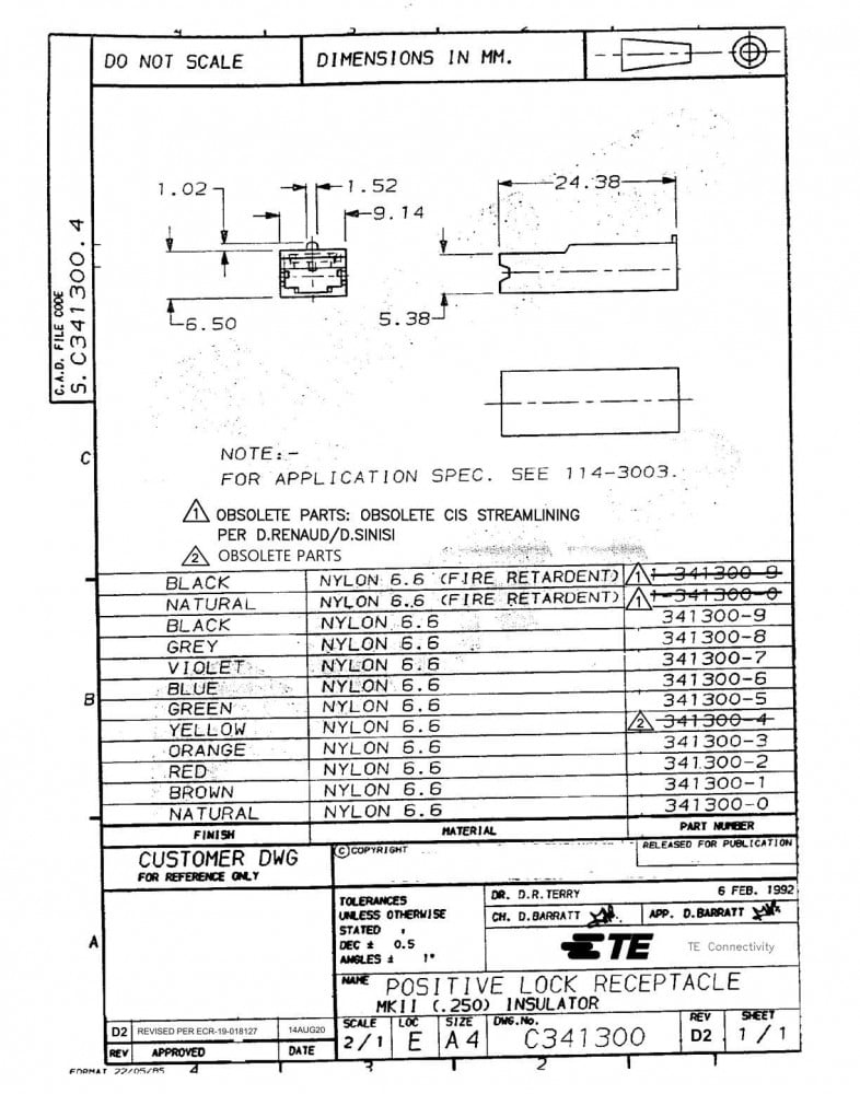 TE Connectivity 341300-5 C341300 product drawing