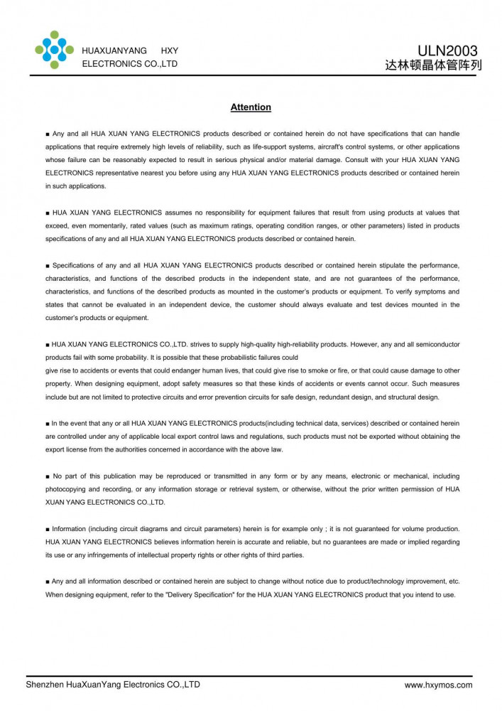 ULN2003 technical document page 6
